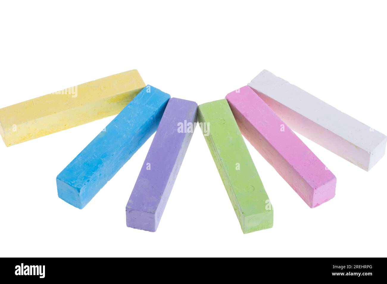 colored chalks isolated on white background Stock Photo - Alamy