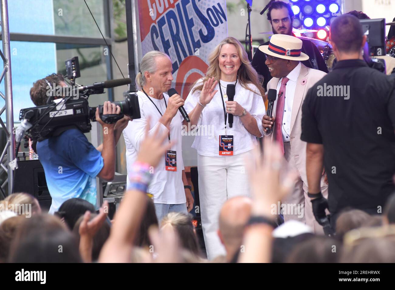 New York, USA. 28th July, 2023. Charlie Rapp and Denise Rapp are seen ...