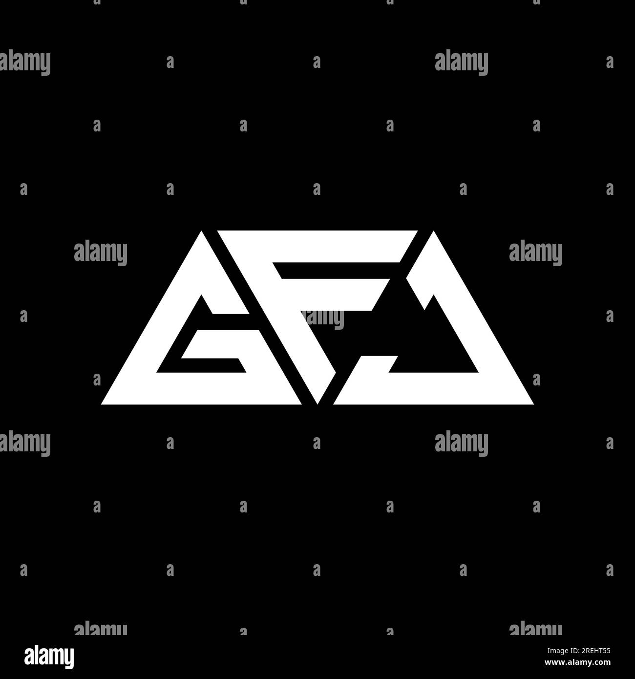 GFJ triangle letter logo design with triangle shape. GFJ triangle logo ...