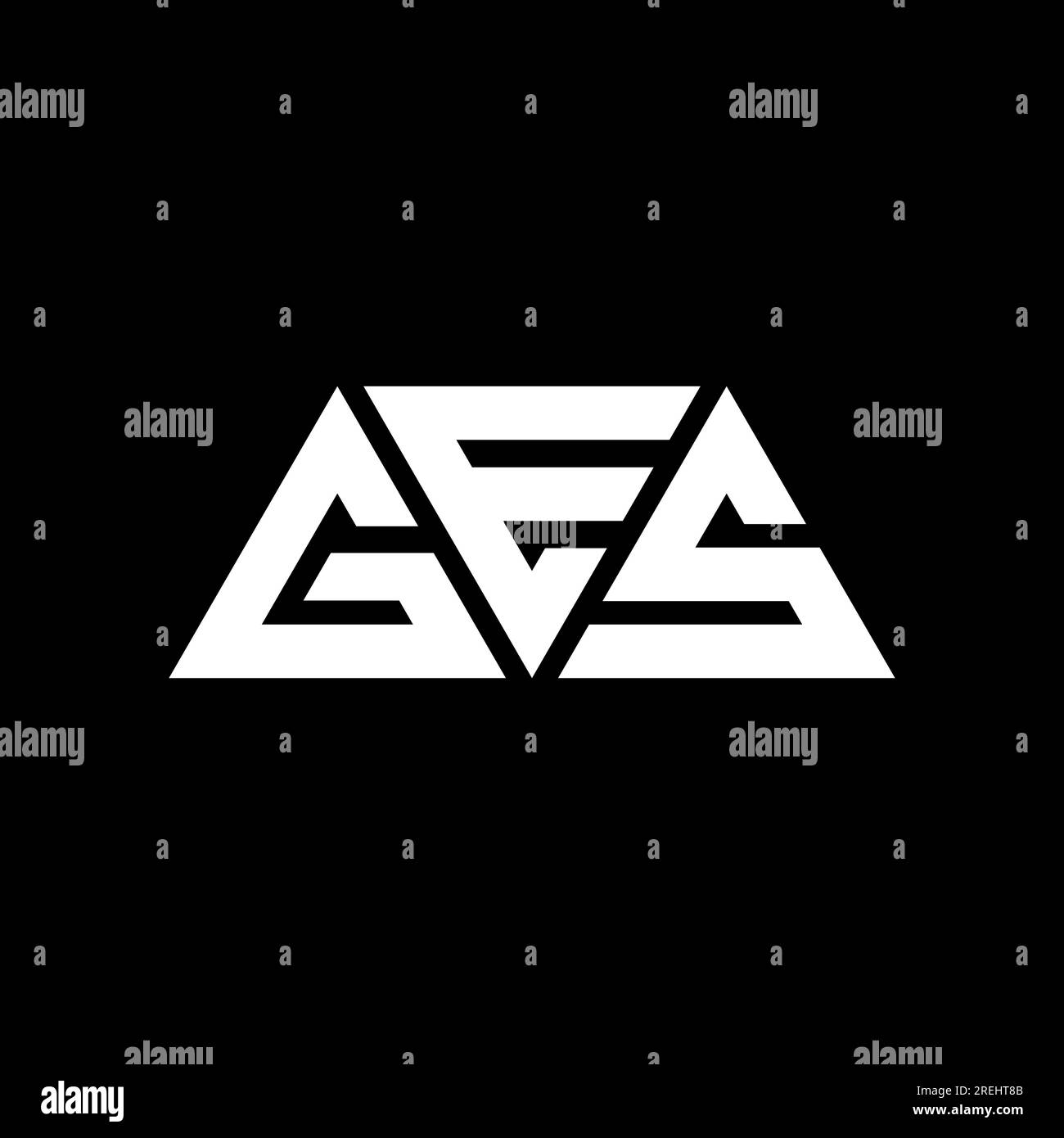 GES triangle letter logo design with triangle shape. GES triangle logo ...