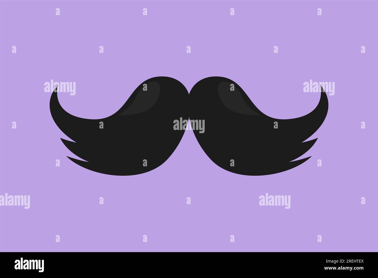 Cartoon flat style drawing old style mustaches logo, label, flyer ...