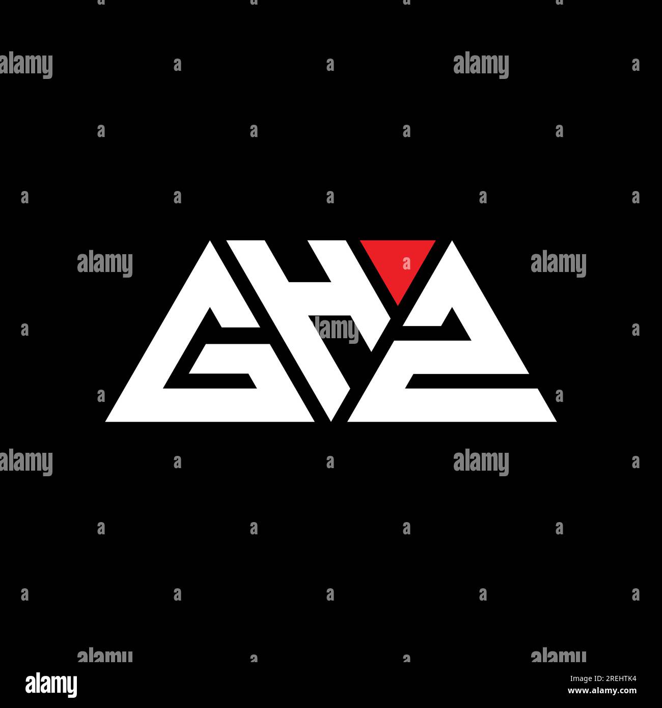 GHZ triangle letter logo design with triangle shape. GHZ triangle logo ...