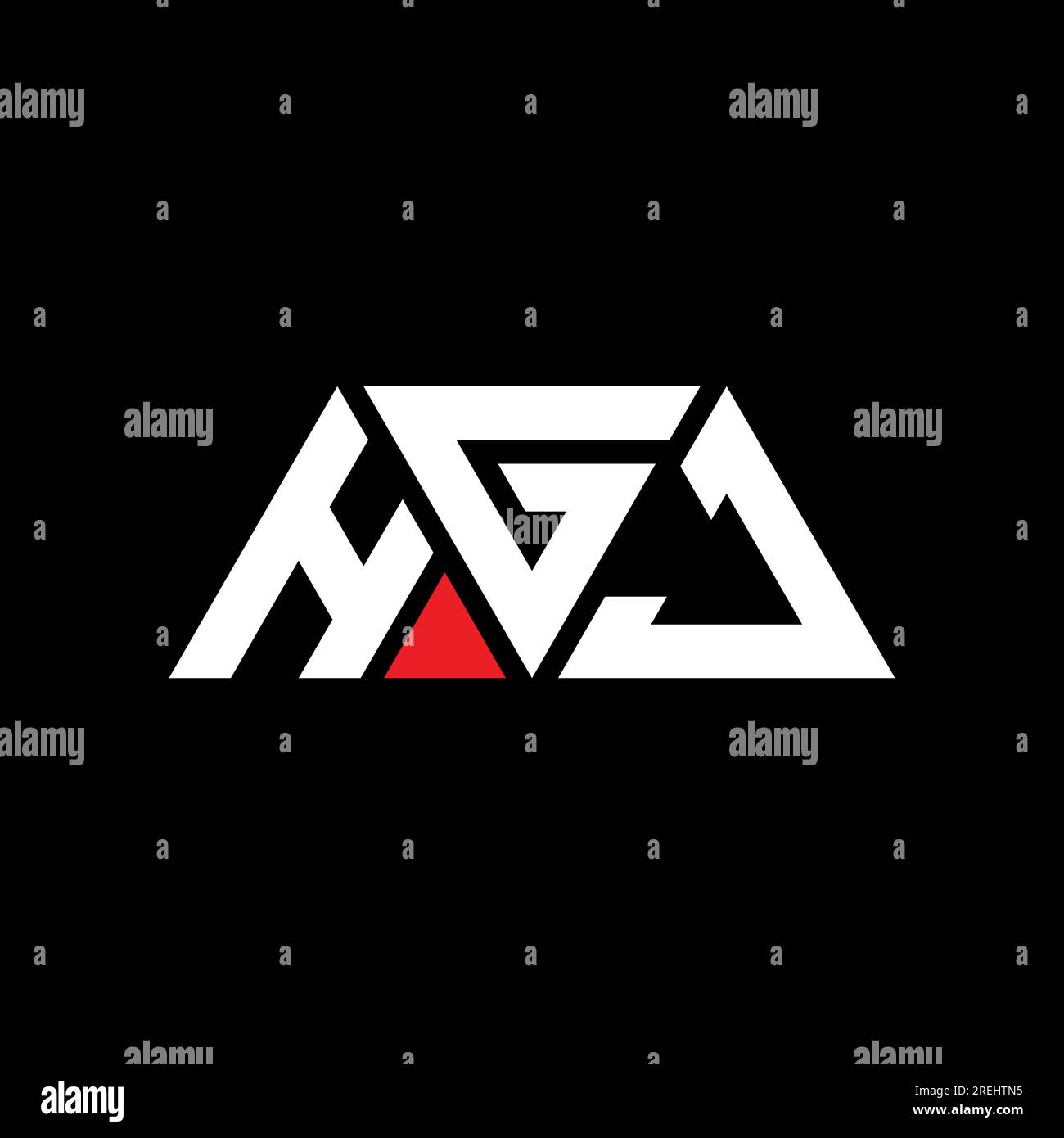 HGJ triangle letter logo design with triangle shape. HGJ triangle logo ...