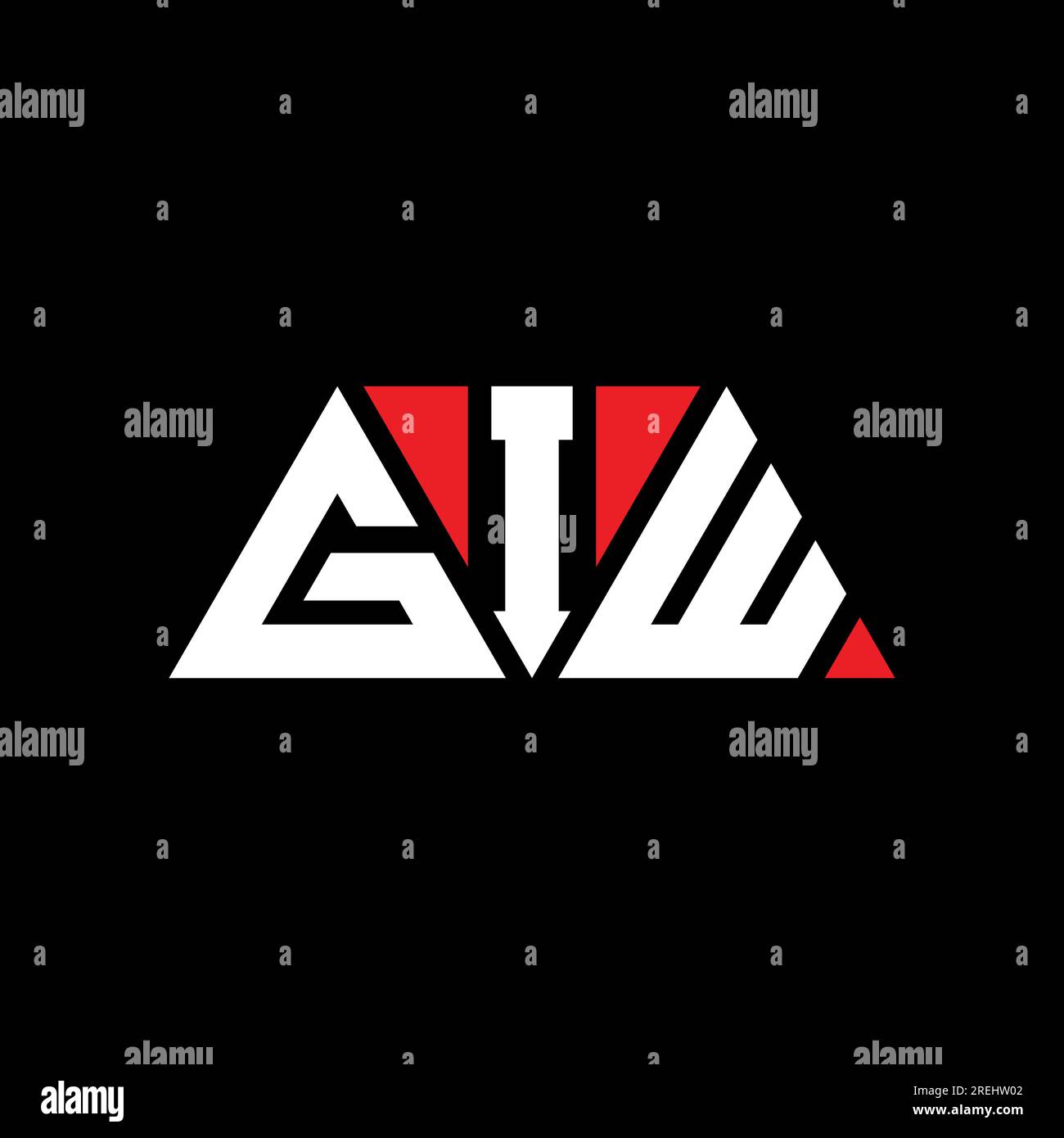 GIW triangle letter logo design with triangle shape. GIW triangle logo ...