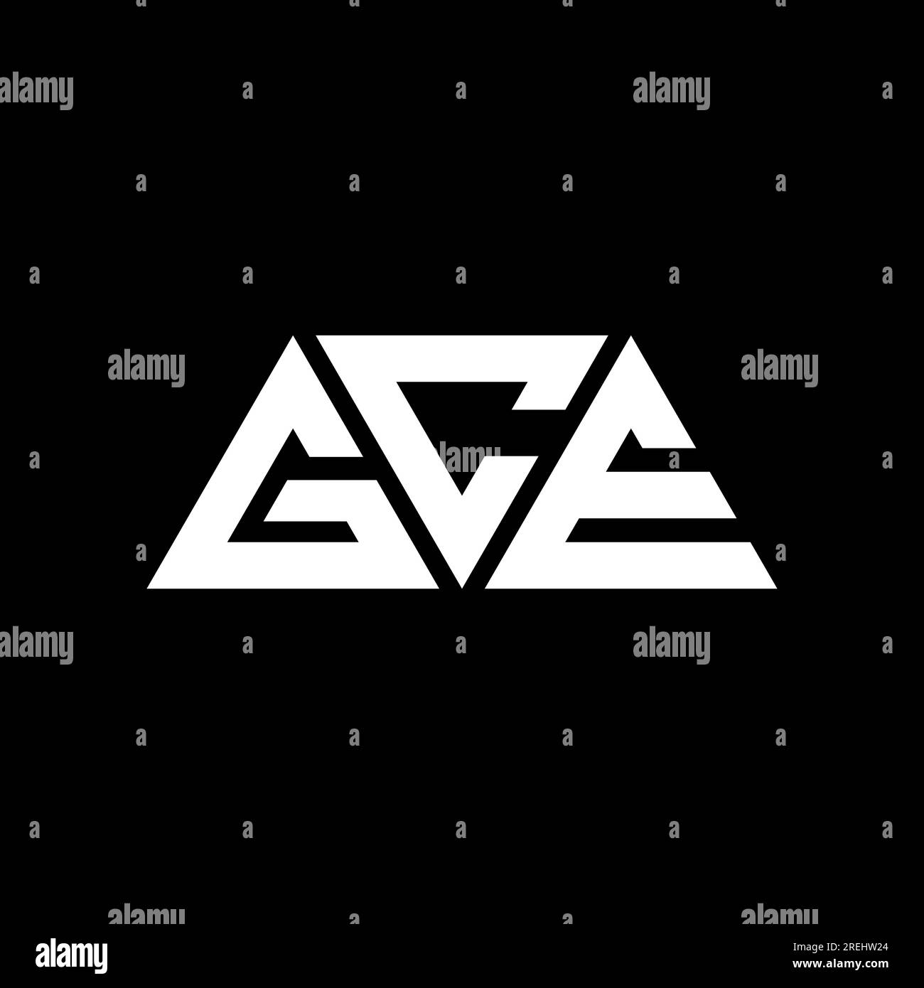 GCE triangle letter logo design with triangle shape. GCE triangle logo ...