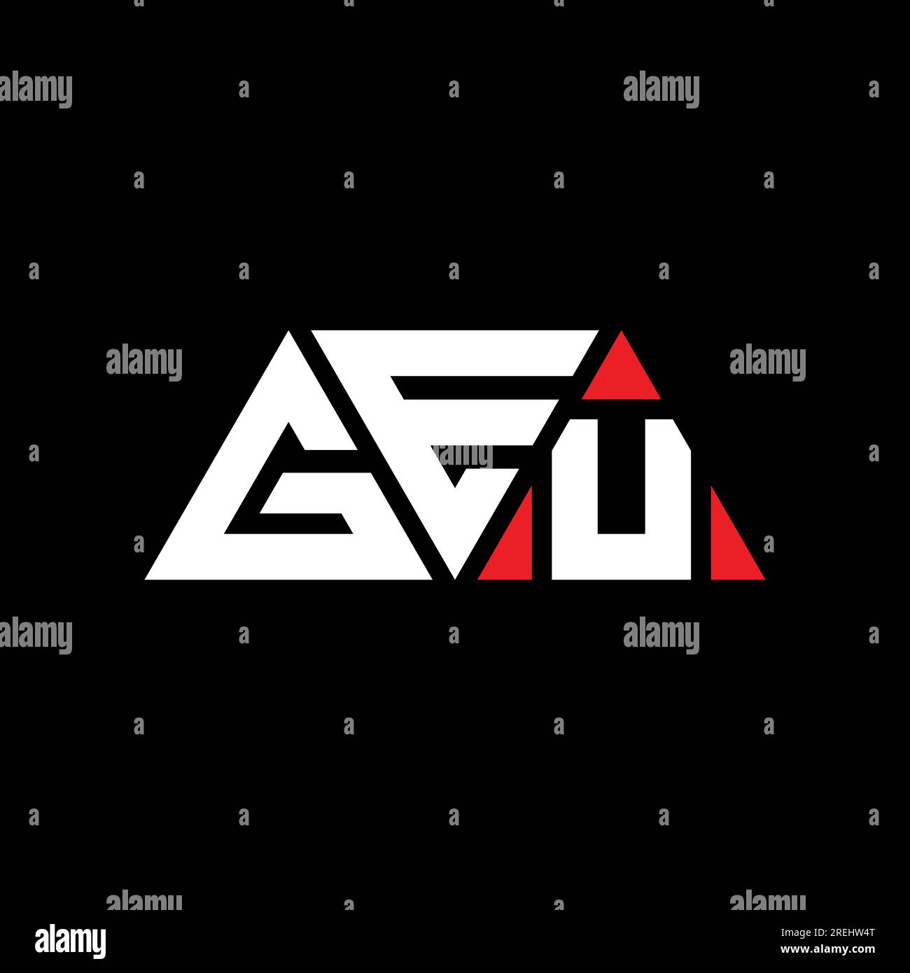 GEU triangle letter logo design with triangle shape. GEU triangle logo ...