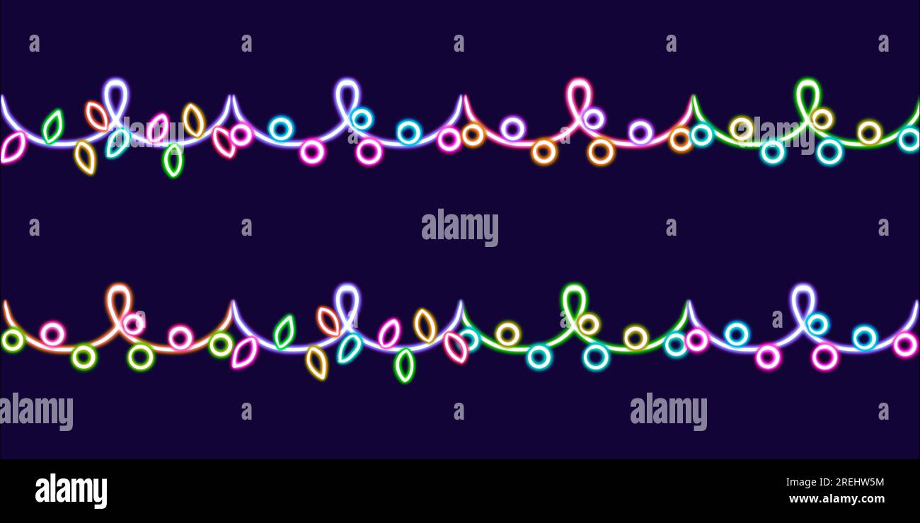 holiday garland glowing desktop icon Christmas garland neon sticker ...