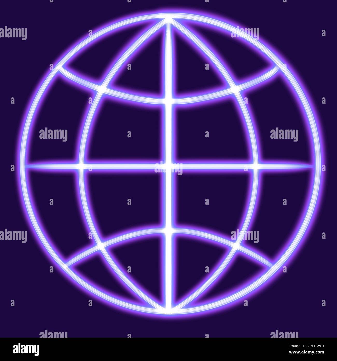 internet web glowing desktop icon, globe neon sticker, neon figure ...