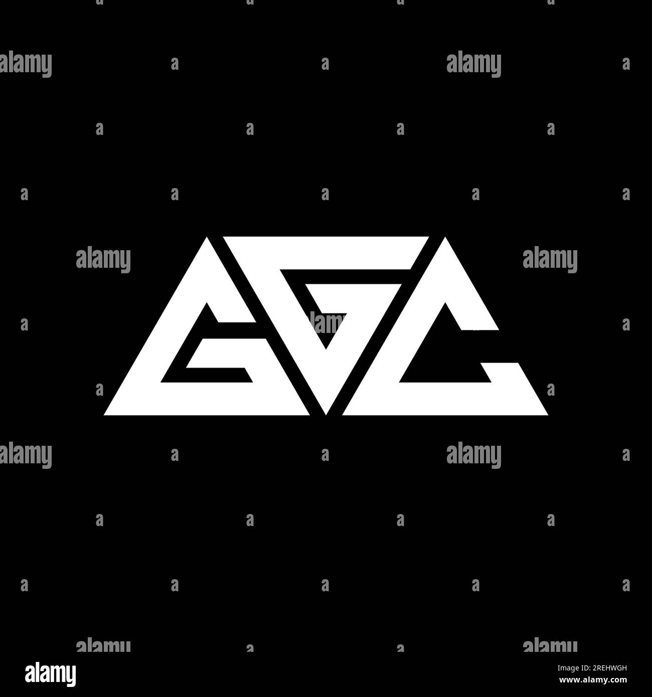 GGC triangle letter logo design with triangle shape. GGC triangle logo ...