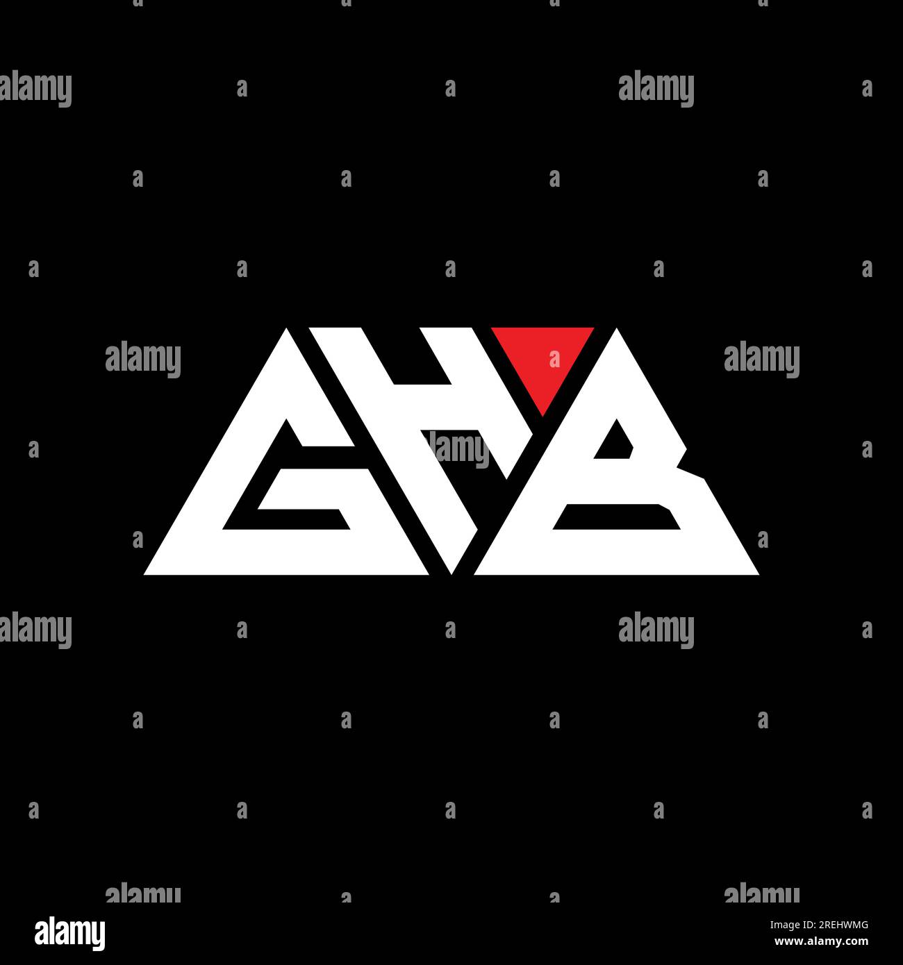 GHB triangle letter logo design with triangle shape. GHB triangle logo ...