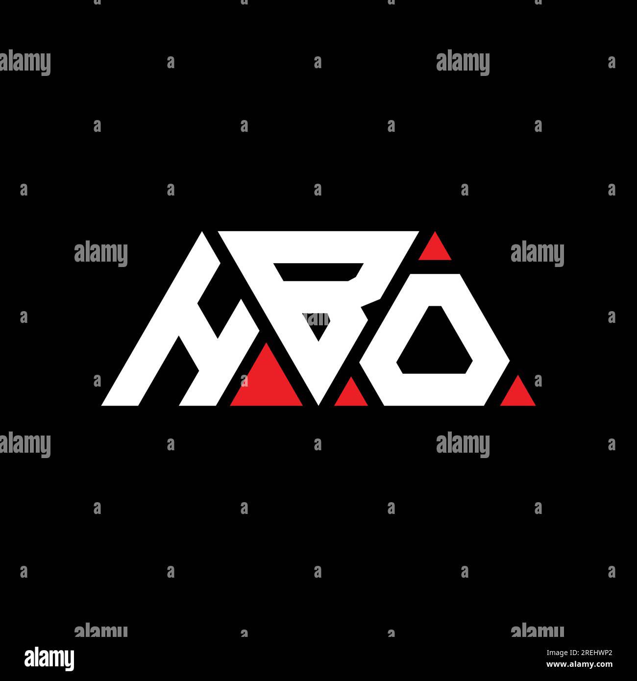 HBO triangle letter logo design with triangle shape. HBO triangle logo ...