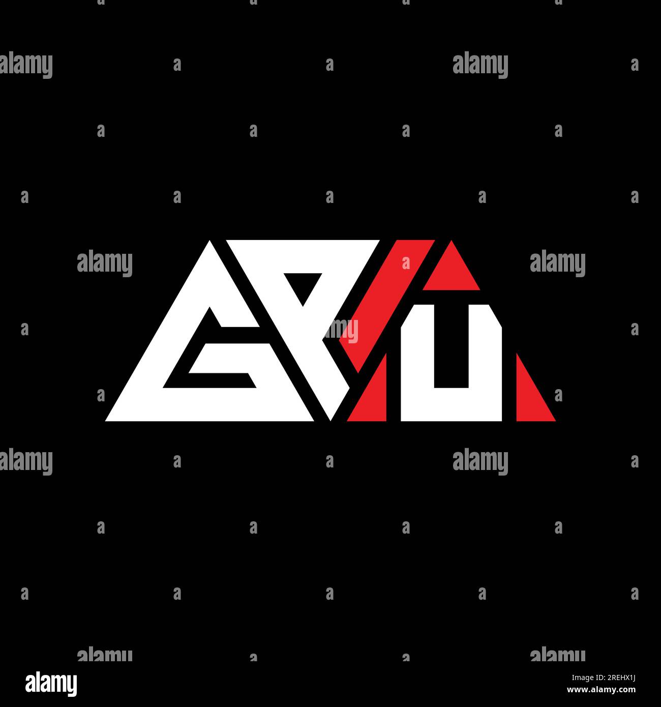 GPU triangle letter logo design with triangle shape. GPU triangle logo ...