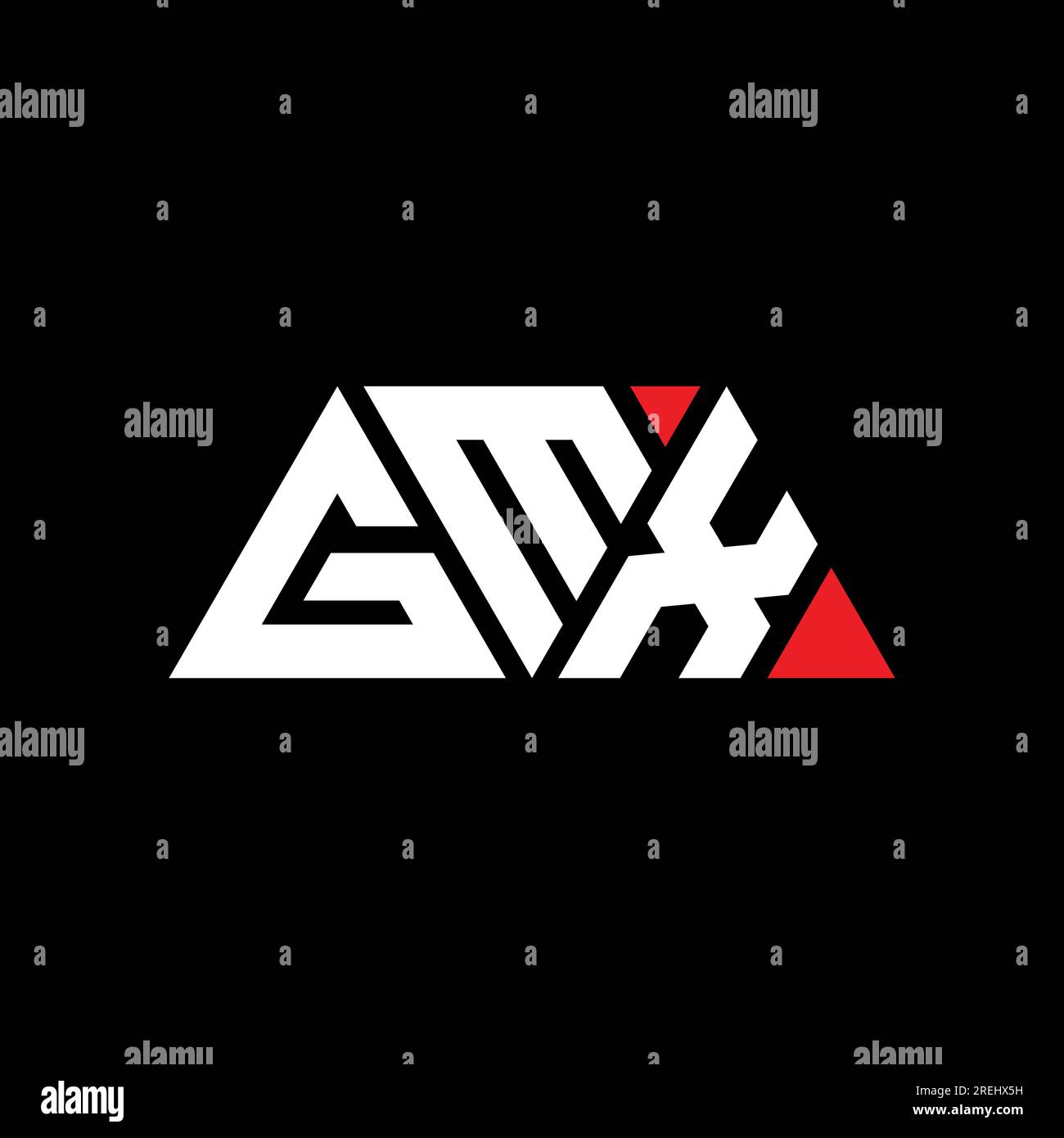 GMX triangle letter logo design with triangle shape. GMX triangle logo ...