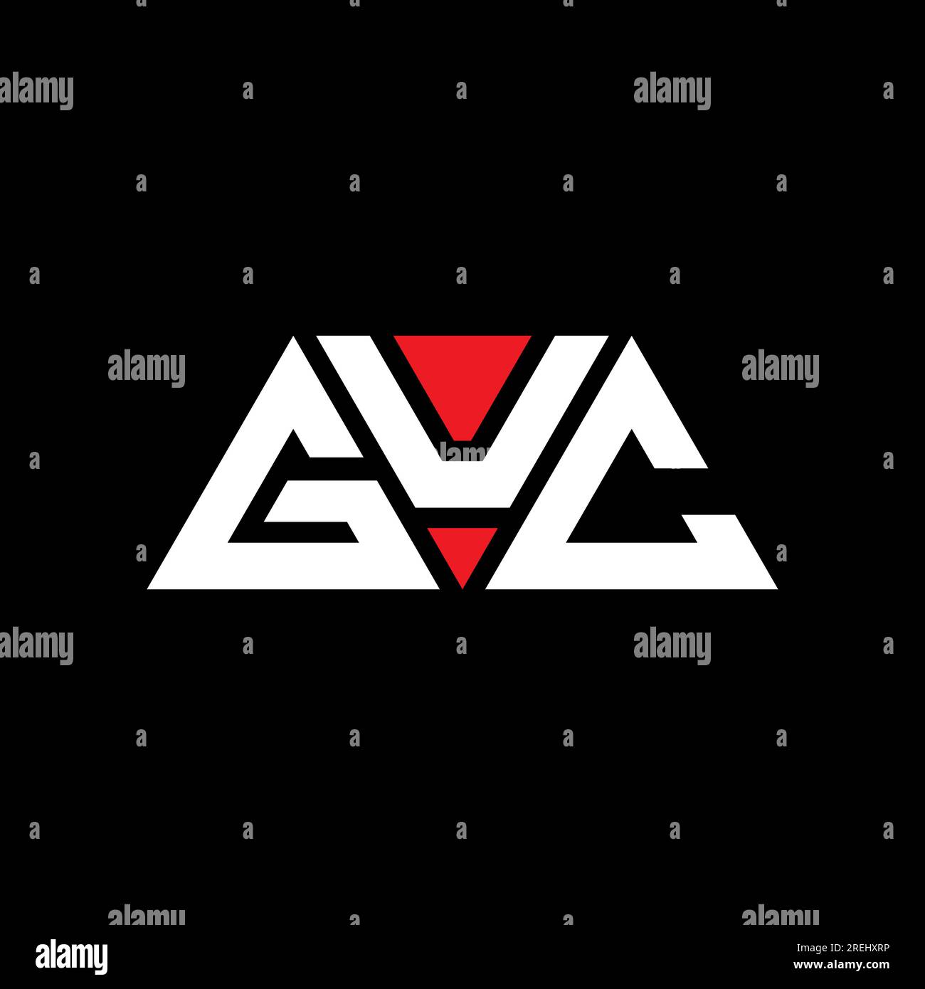 GUC triangle letter logo design with triangle shape. GUC triangle logo ...