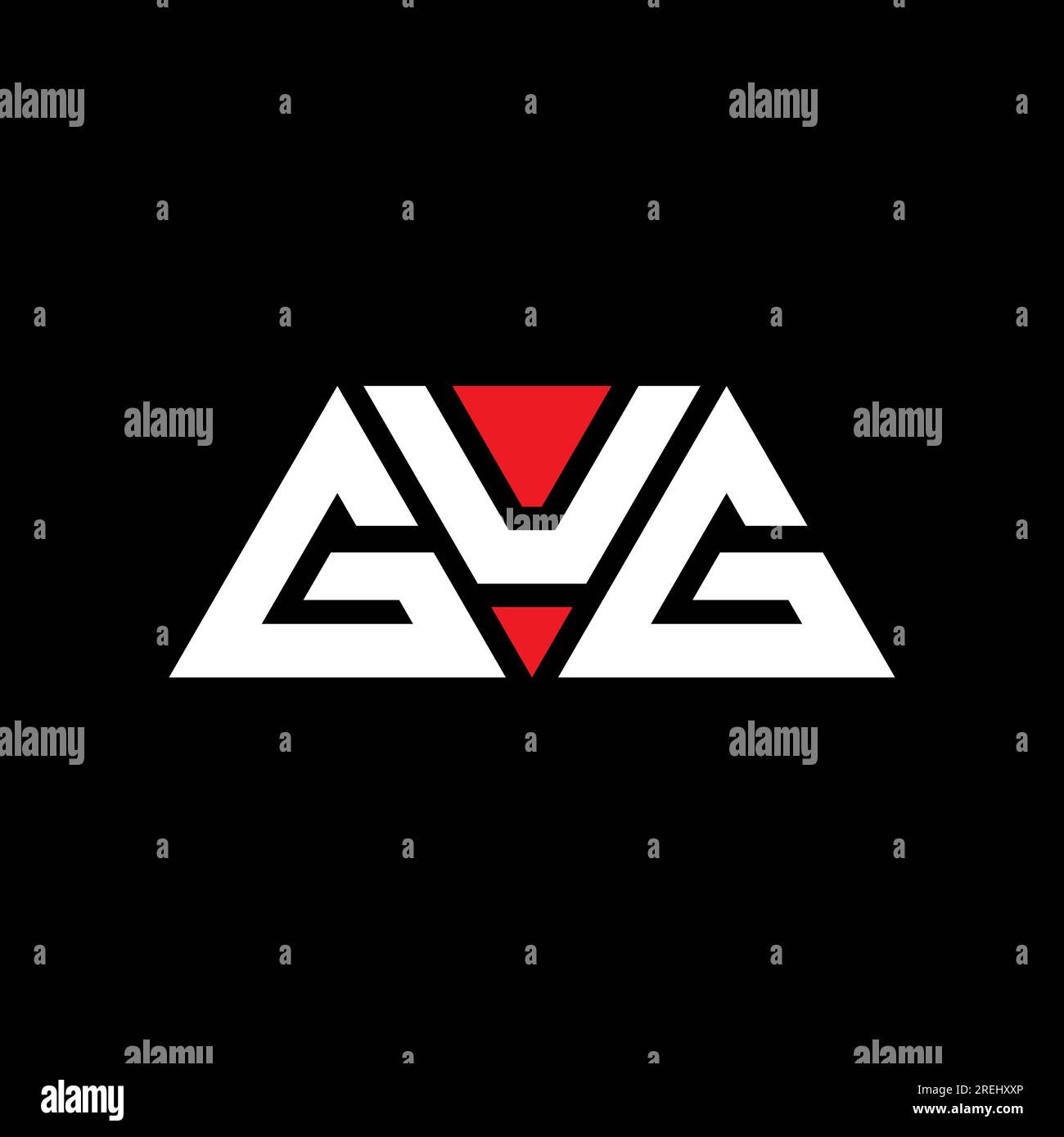 GUG triangle letter logo design with triangle shape. GUG triangle logo ...