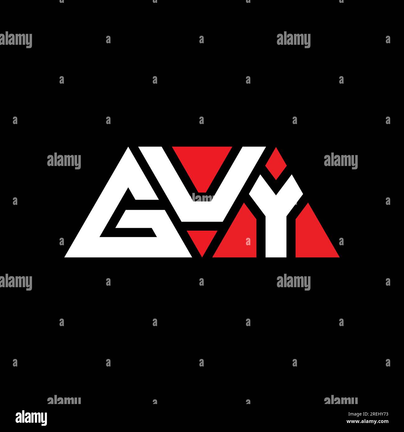 GUY triangle letter logo design with triangle shape. GUY triangle logo ...