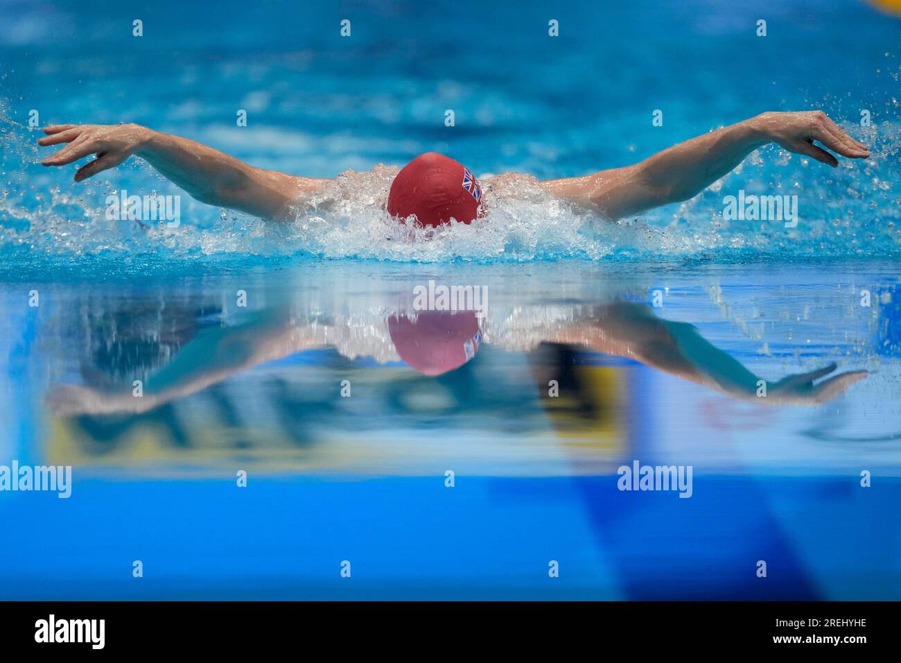 Laura Stephens of Britain competes during the women's 200m butterfly ...
