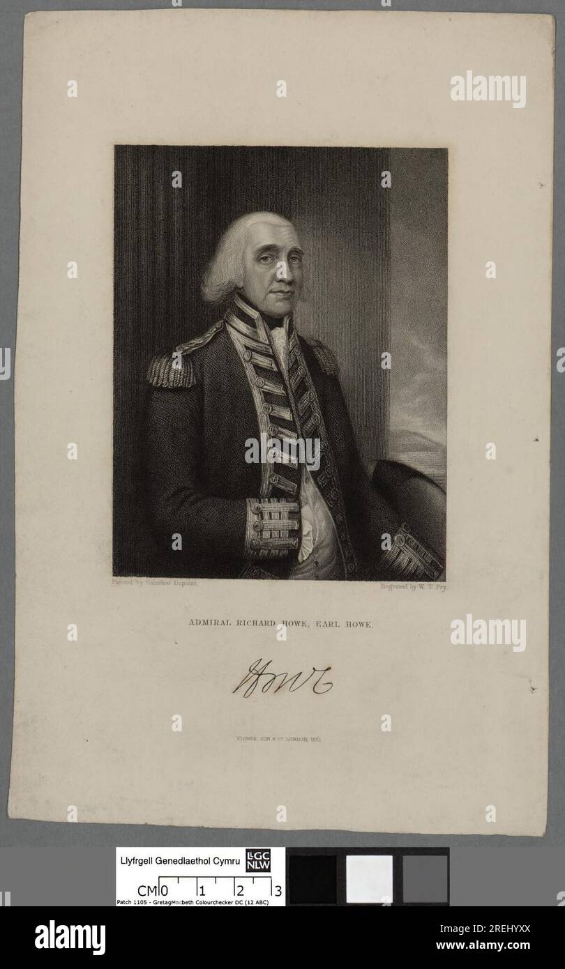 Admiral Richard Howe, Earl Howe 1831 by William Thomas Fry Stock Photo ...