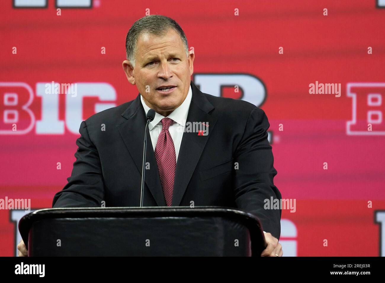 Rutgers head coach Greg Schiano speaks during an NCAA college football ...