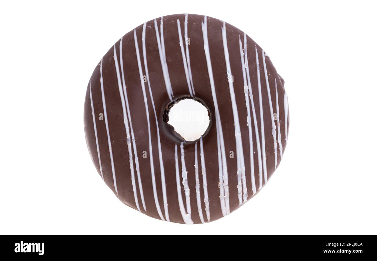 chocolate donut isolated on white background Stock Photo - Alamy