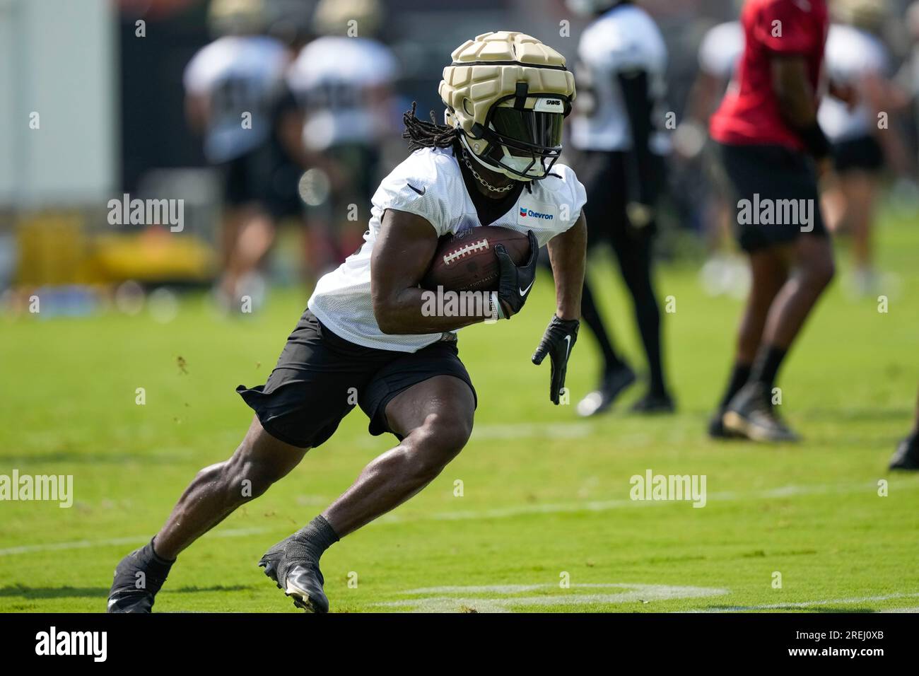 New Orleans Saints running back Kendre Miller runs through drills at ...