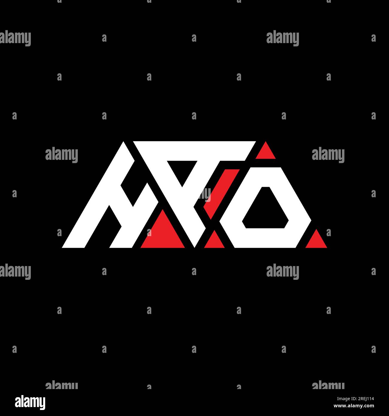 HAO triangle letter logo design with triangle shape. HAO triangle logo ...