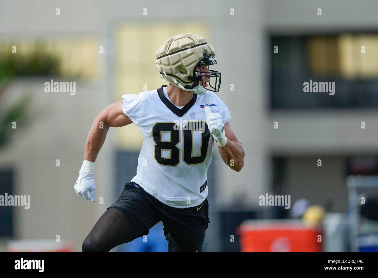 New Orleans Saints tight end Jimmy Graham (80) runs a route at the team ...