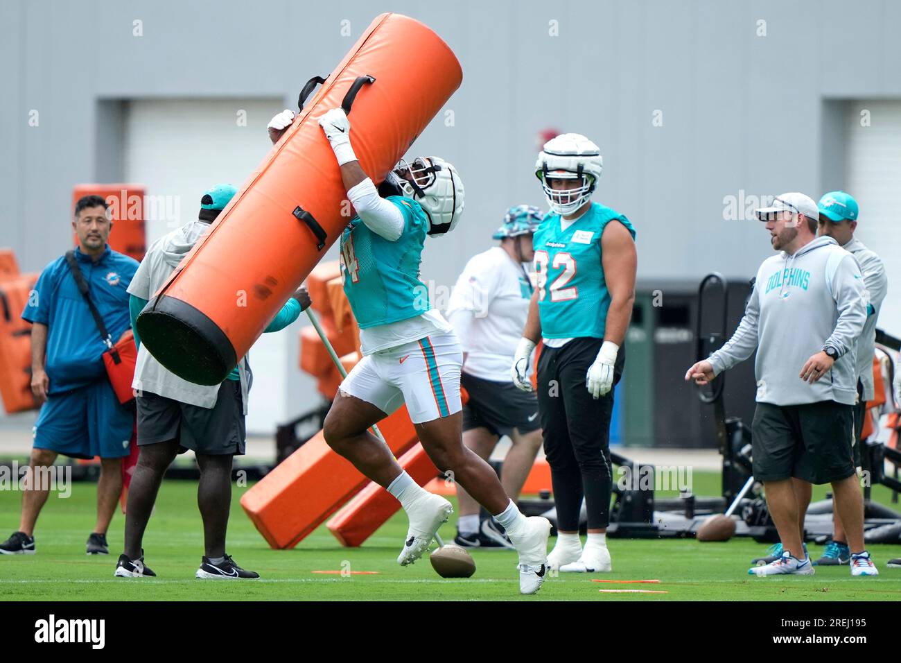 Miami Dolphins defensive tackle Christian Wilkins does drills during ...