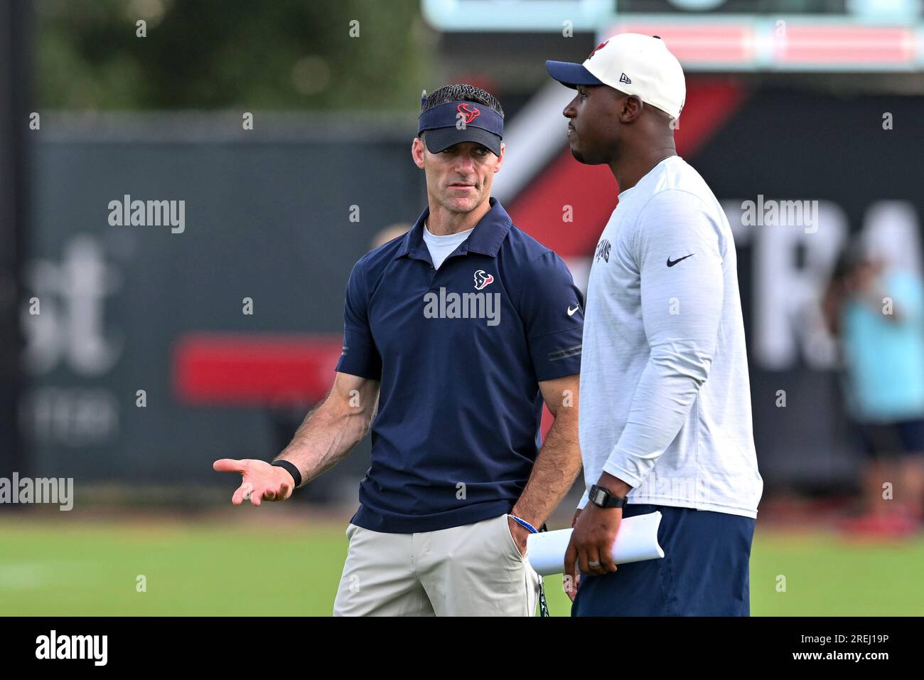Houston Texans general manager Nick Caserio, left, and Houston Texans ...