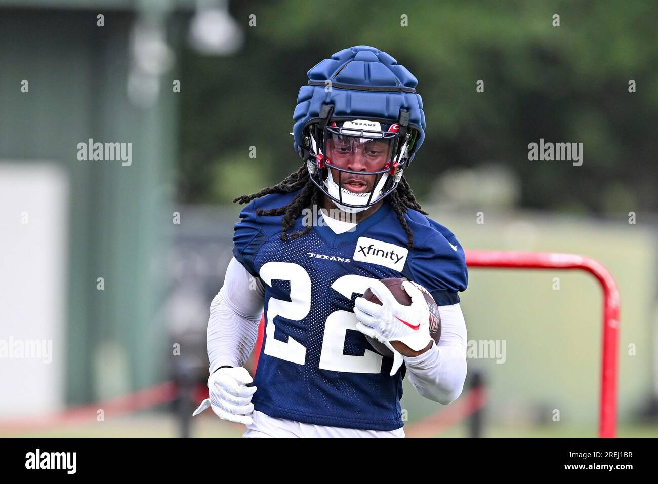 Houston Texans running back Mike Boone (22) participates in a drill ...