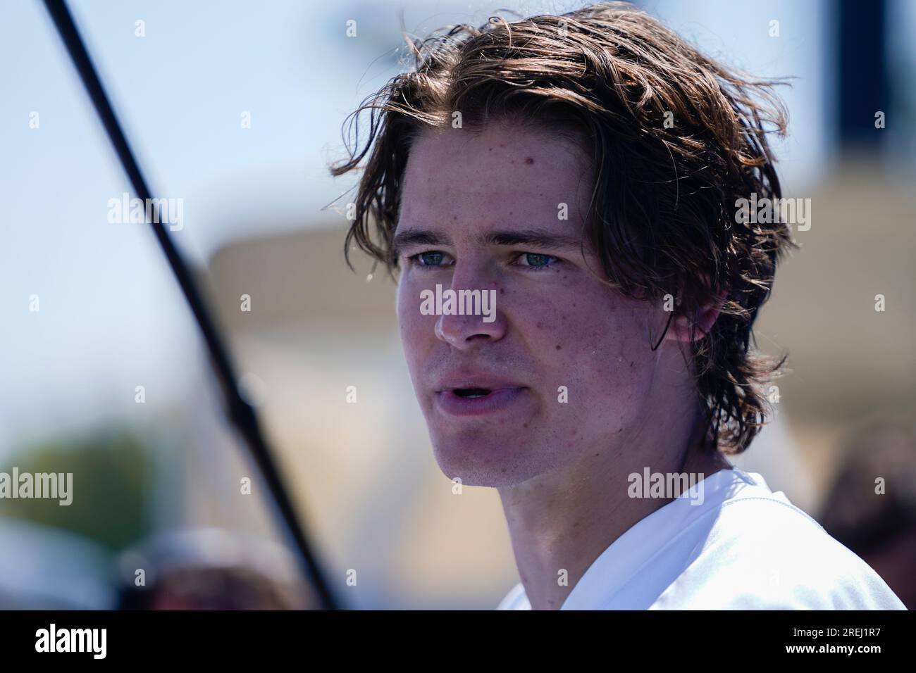 Los Angeles Chargers quarterback Justin Herbert speaks at a press ...