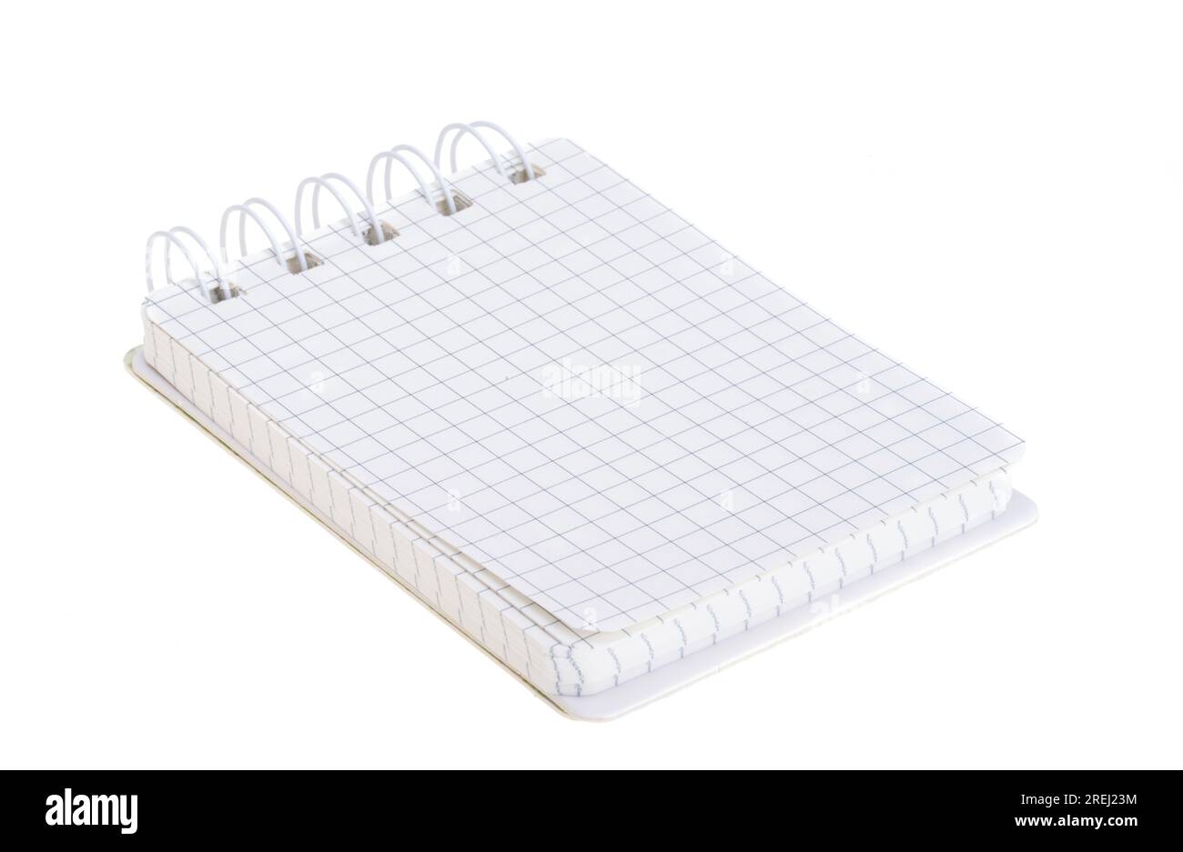checkered notepad isolated on white background Stock Photo - Alamy