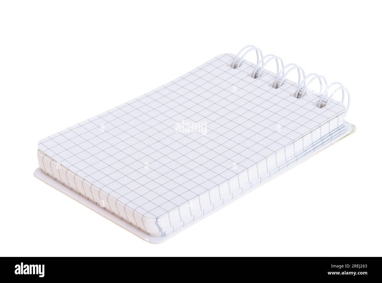 checkered notepad isolated on white background Stock Photo - Alamy