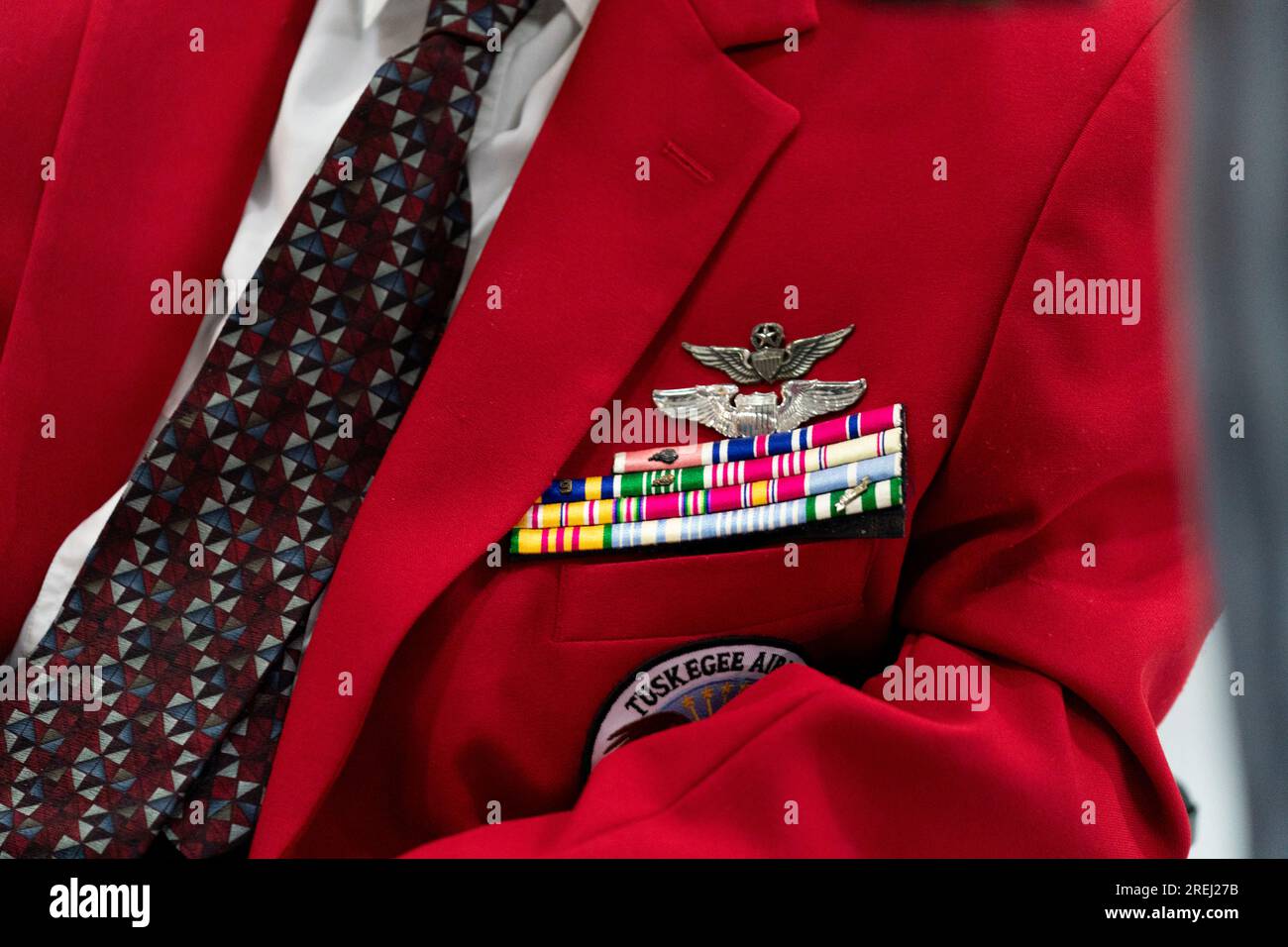 Retired Lt. Col. Shelton Ivan Ware wears military decorations during a ...