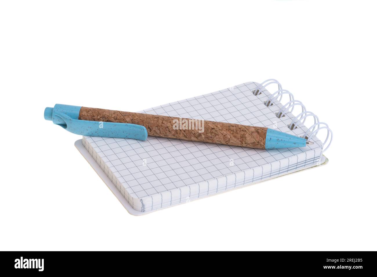 notepad with pen isolated on white background Stock Photo - Alamy