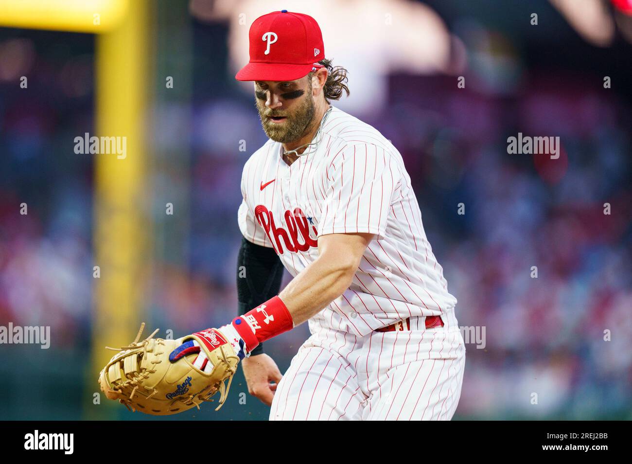 Philadelphia Phillies first baseman Bryce Harper in action during the ...