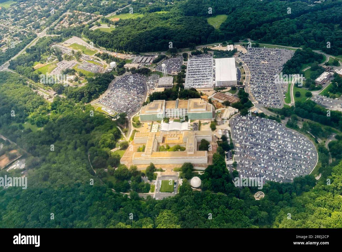 The Central Intelligence Headquarters (CIA) is seen from a commercial ...