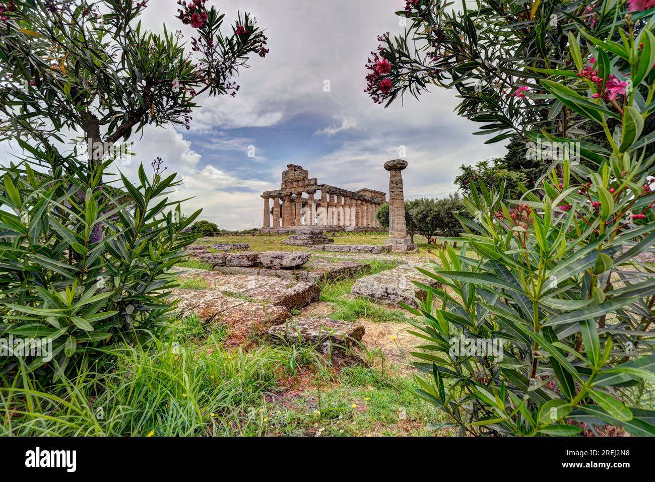 Greek Temple Of The Greek Goddess Athena Minerva To The Romans In Paestum Italy A Unesco