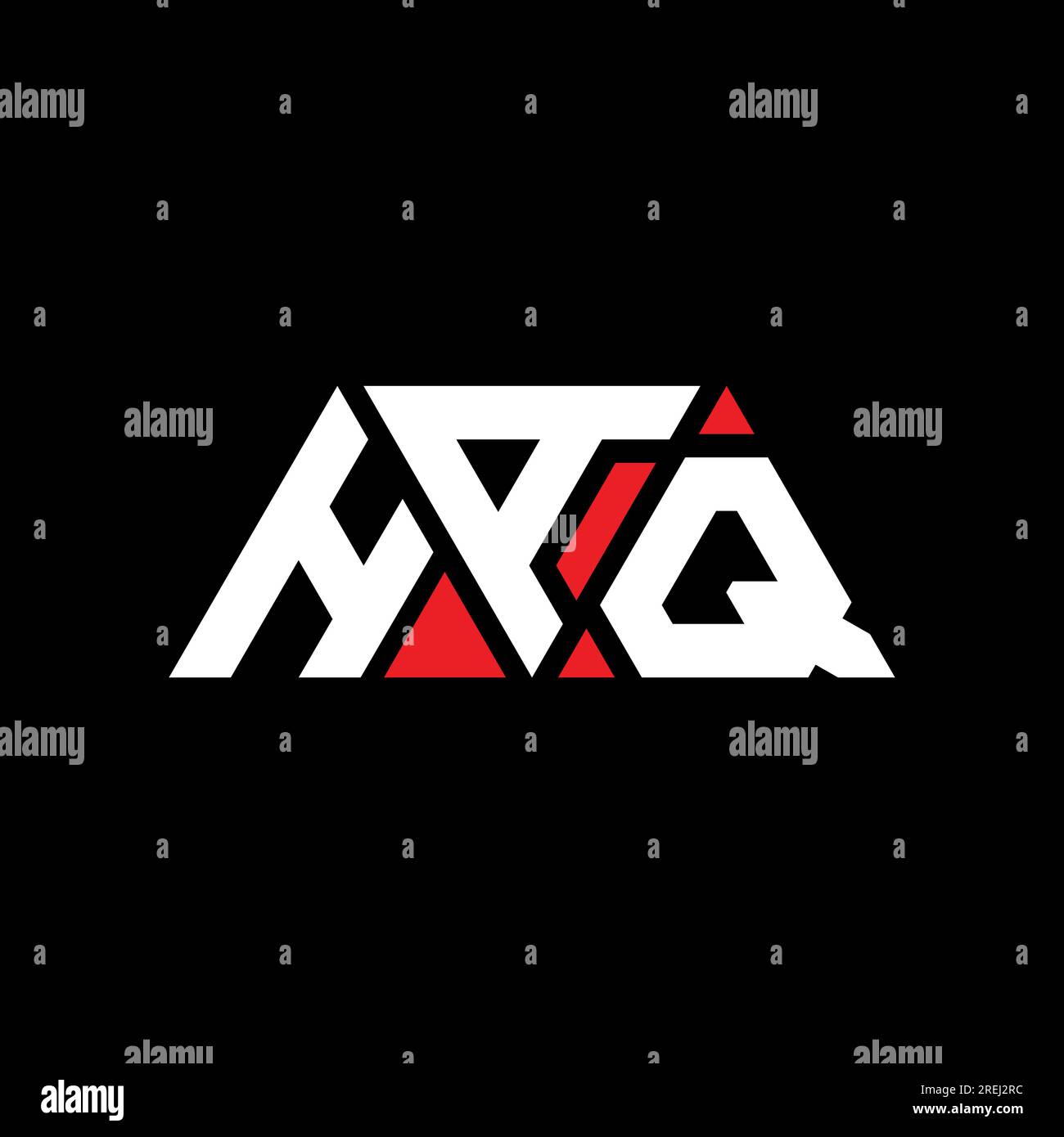 HAQ triangle letter logo design with triangle shape. HAQ triangle logo ...