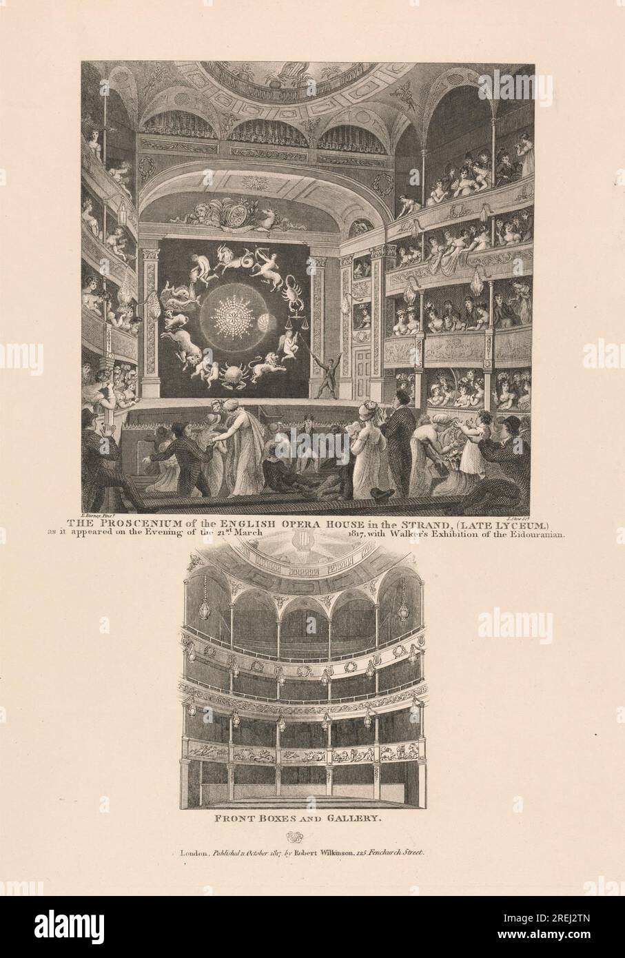 The Proscenium of the English Opera House in the Strand 1817 by James ...