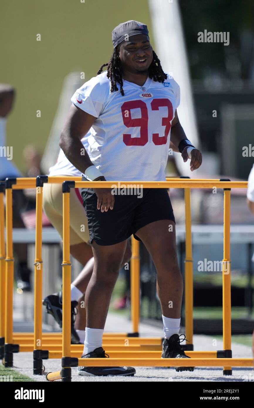 San Francisco 49ers' Kalia Davis takes part during the NFL team's ...