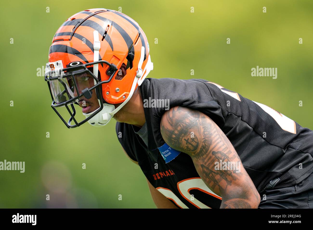 Cincinnati Bengals cornerback DJ Turner II performs a drill during the ...