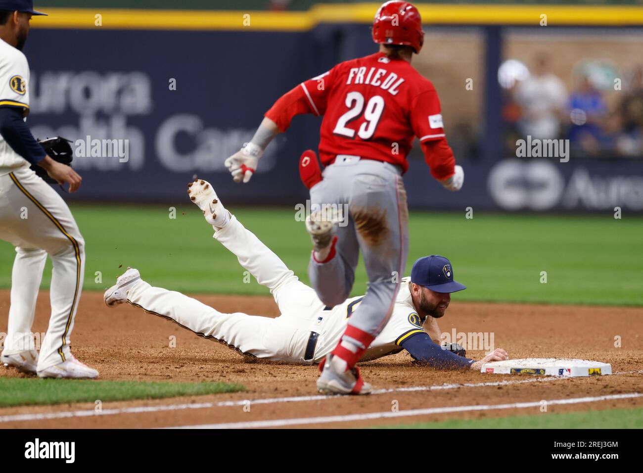MILWAUKEE, WI - JULY 26: Milwaukee Brewers first baseman Owen Miller (6 ...