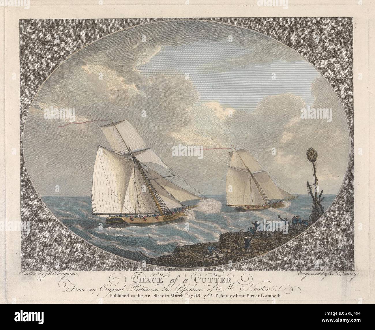 Chase of a Cutter 1783 by Benjamin Thomas Pouncy Stock Photo - Alamy