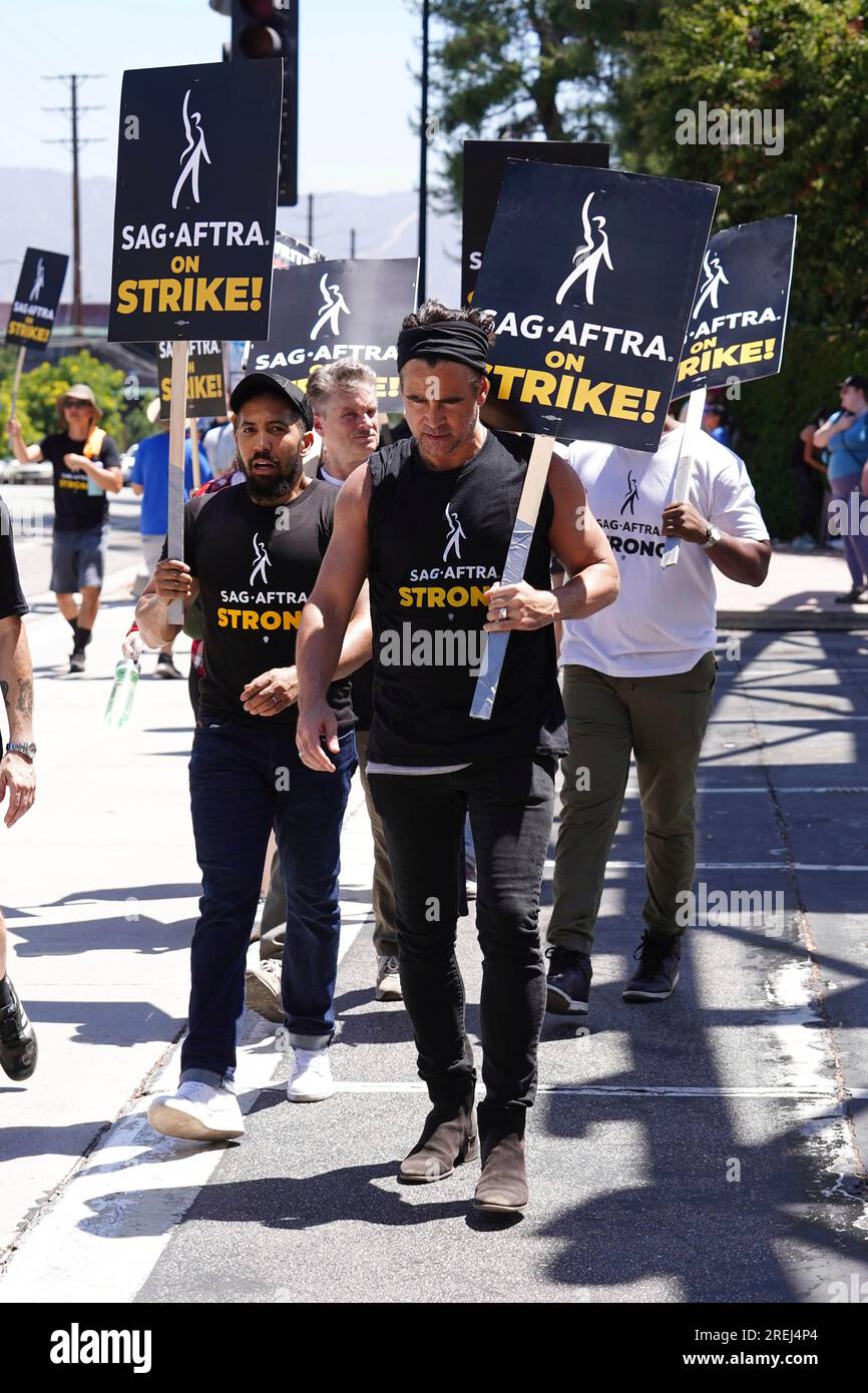 Photo by: gotpap/STAR MAX/IPx 2023 7/26/23 Colin Farrell and Neil Brown ...