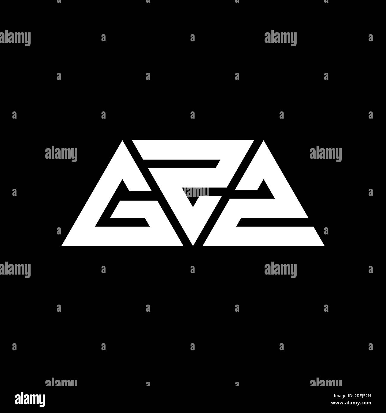 GZZ triangle letter logo design with triangle shape. GZZ triangle logo ...