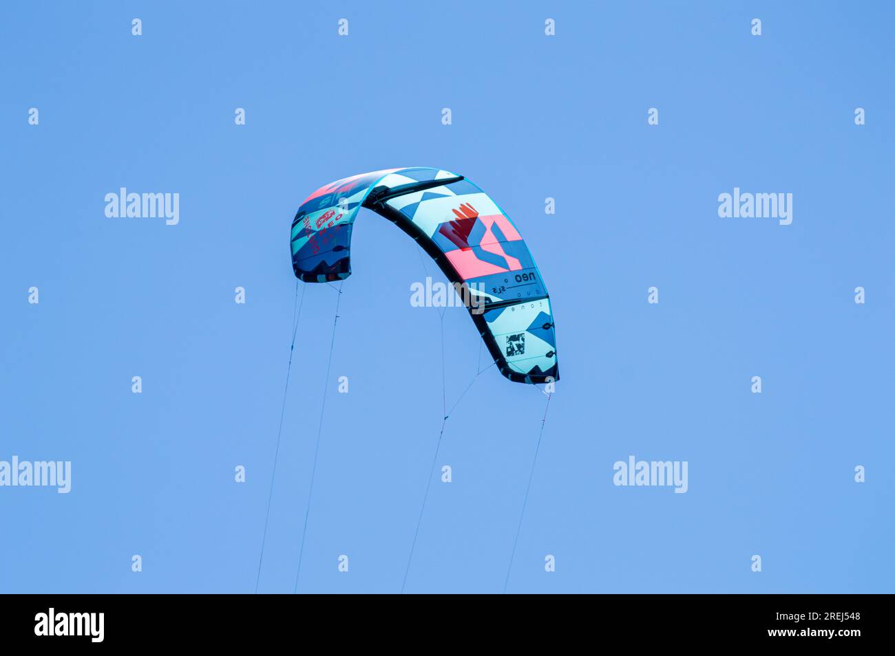 TARIFA, SPAIN - JUNE 17, 2023: Kitesurfing on Valdevaqueros beach ...