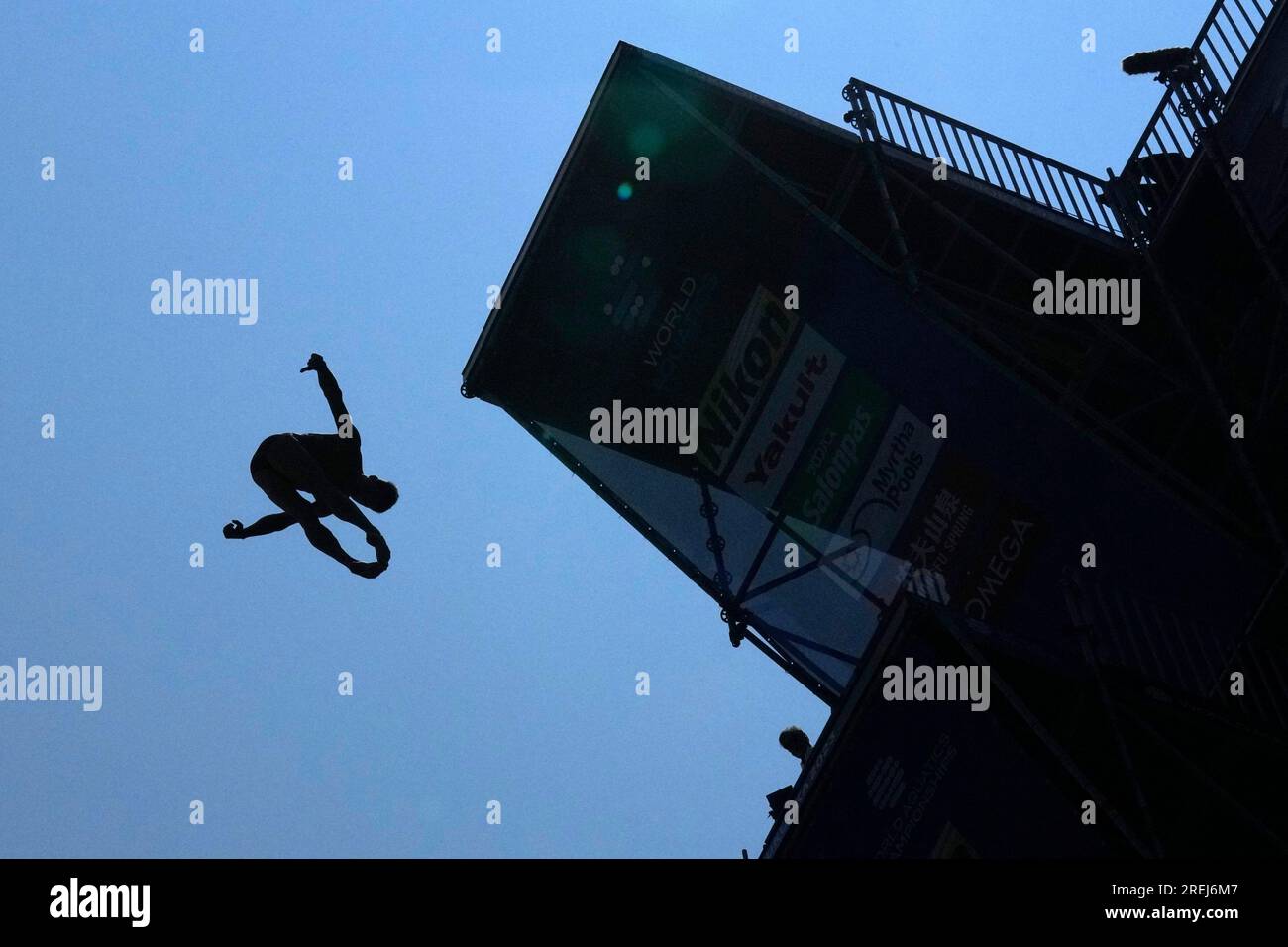 Constantin Popovici of Romania dives during the round 3 of Men's 27 ...