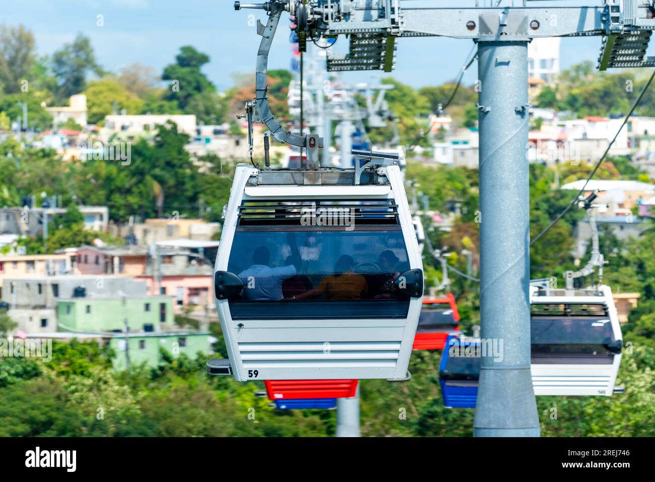 Cable Car in the City of Santo Domingo Stock Photo - Alamy