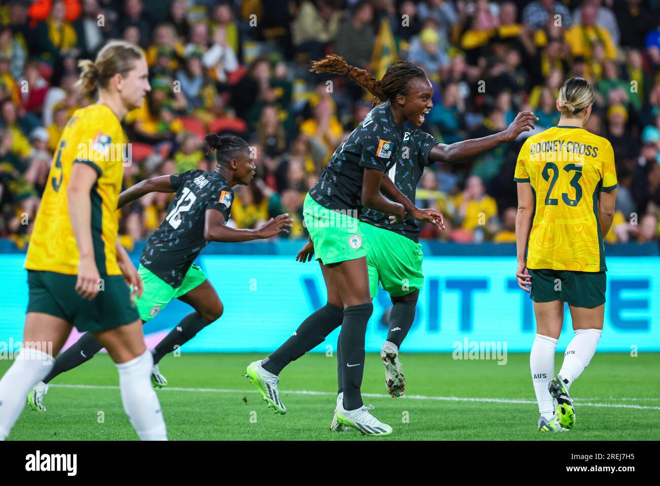 Nigeria's Ifeoma Onumonu, center, celebrates after teammate Uchenna ...